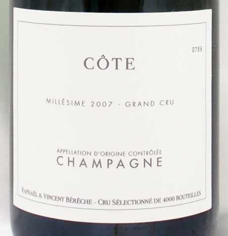 【完売】2007年 コート グラン クリュ ミレジメ クラマン ラファエル・エ・ヴァンサン・ベレッシュCOTE GRAND CRU ...