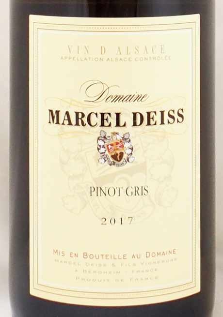【完売】2017年 ピノ グリ ドメーヌ・マルセル・ダイスPINOT GRIS DOMAINE MARCEL DEISS